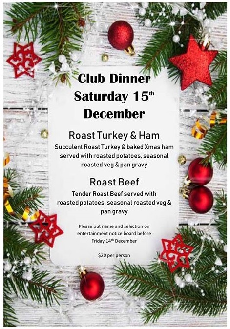 Club December Dinner - Manning Eagles